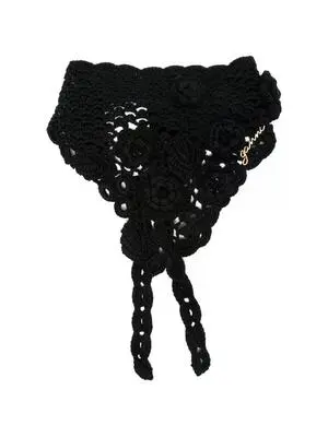 GANNI Floral Organic Cotton Hair Accessory - Black
