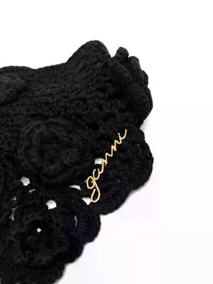 GANNI Crochet Headscarf With Flower Detailing