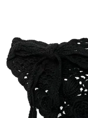 GANNI Crochet Headscarf With Flower Detailing