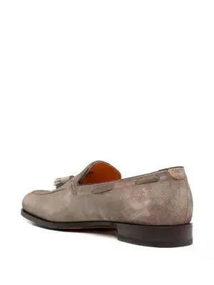Santoni Tassel-detail Leather Loafers - Grey