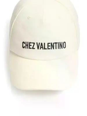 Valentino Garavani Chez Cotton Baseball Cap With Embroidery - Neutrals