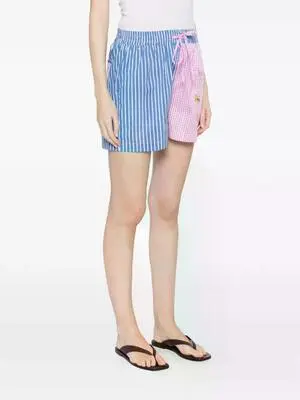 SUSANNA BLU Striped Embroidered Shorts
