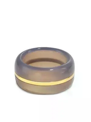 BY PARIAH 14ct Gold Agate Ring - Grey