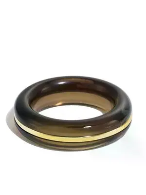 BY PARIAH 14ct Gold Smoky Quartz Ring - Brown