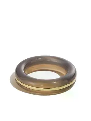 BY PARIAH 14ct Gold Agate Ring - Grey