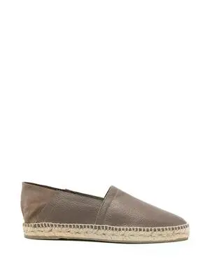 CastaÑer Grainy Leather Espadrilles - Grey