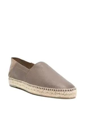 CastaÑer Grainy Leather Espadrilles - Grey