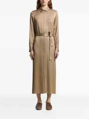 Peserico Satin Midi Shirt Dress - Neutrals