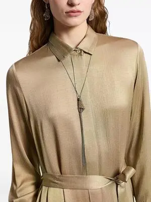 Peserico Satin Midi Shirt Dress - Neutrals