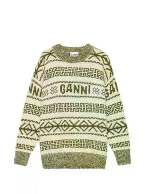 GANNI Patterned Knit Sweater - Neutrals