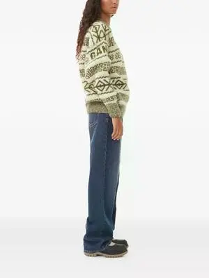 GANNI Patterned Knit Sweater - Neutrals