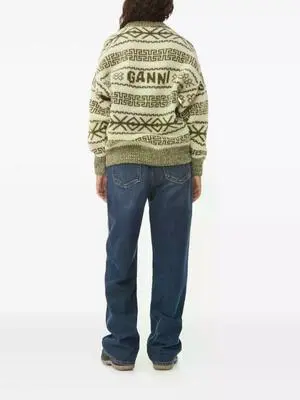 GANNI Patterned Knit Sweater - Neutrals
