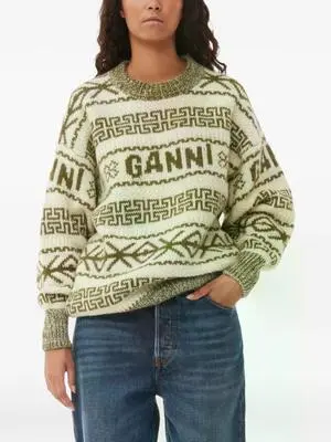 GANNI Patterned Knit Sweater - Neutrals