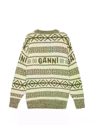GANNI Patterned Knit Sweater - Neutrals