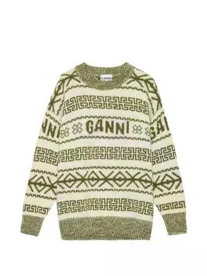 GANNI Patterned Knit Sweater - Neutrals