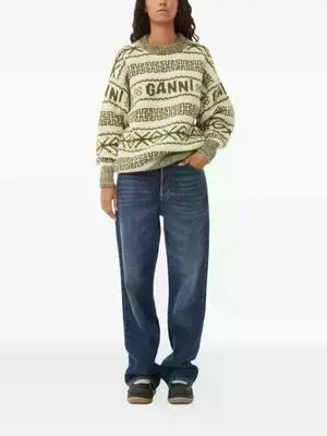 GANNI Patterned Knit Sweater - Neutrals