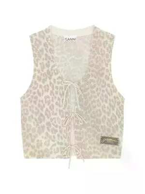 Ganni Tie Detailed Vests For Women