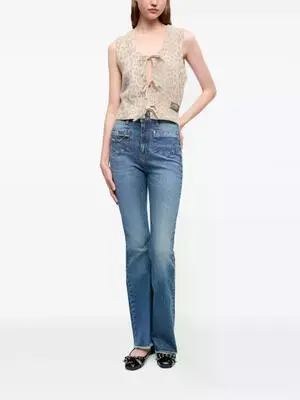 GANNI Animal-print Knit Vest - Neutrals