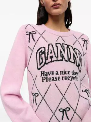 GANNI Bow-intarsia Sweater