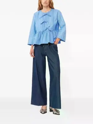 GANNI Striped Tie-detail Blouse