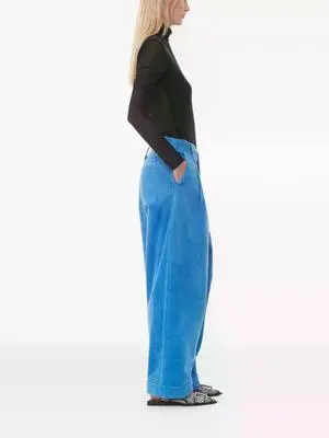 GANNI Pleated Corduroy Trousers