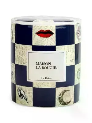 MAISON LA BOUGIE Checkered Motif Candle - Blue