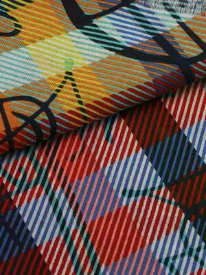 VIVIENNE WESTWOOD Plaid Fringed Scarf