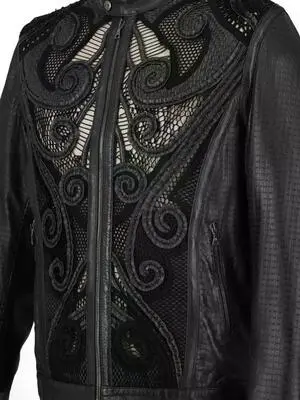 John Richmond Vintage Embossed Leather Jacket
