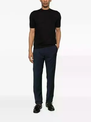 Emporio Armani Short-sleeved Jacquard Sweater - Blue