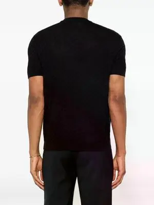 Emporio Armani Short-sleeved Jacquard Sweater - Blue