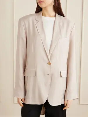 Acne Studios Oversized Scarf-detailed Checked Twill Blazer - Neutrals