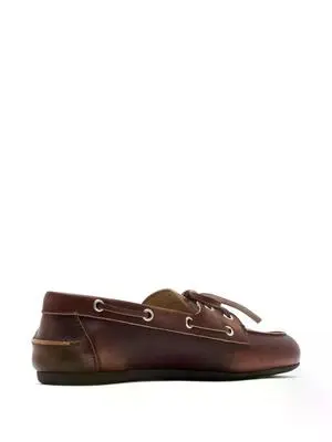 Miu Miu Lace-up Boat Shoes - Brown
