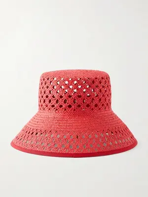 Max Mara Raffia Bucket Hat - Red