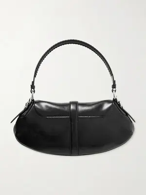 GANNI Kat Recycled Leather-blend Shoulder Bag - Black