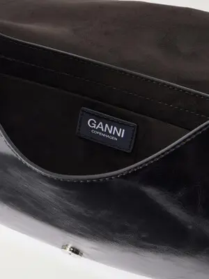 GANNI Kat Recycled Leather-blend Shoulder Bag - Black