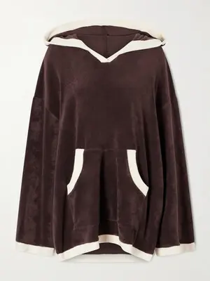 Staud Anona Hooded Cotton-blend Terry Coverup - Brown