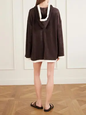 Staud Anona Hooded Cotton-blend Terry Coverup - Brown