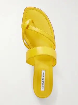 Manolo Blahnik Susa Leather Sandals - Yellow