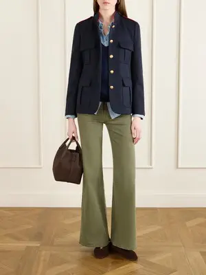 NILI LOTAN Silas Wool-gabardine Jacket - Blue