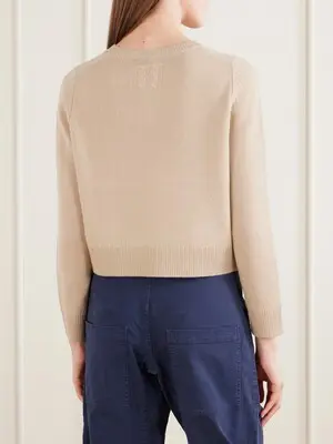 NILI LOTAN Venus Cropped Cashmere Sweater - Brown