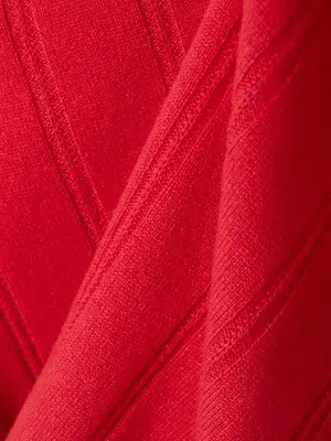 Guest In Residence Pele Two-tone Ribbed Cashmere Polo Sweater - Red