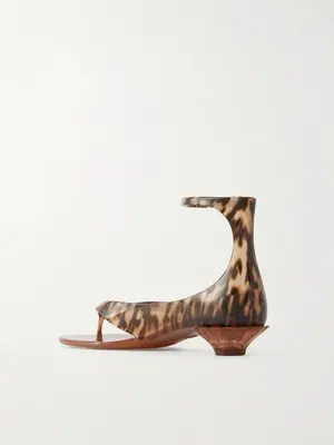 Chloé Jelly Leopard-print Rubber Sandals - Brown