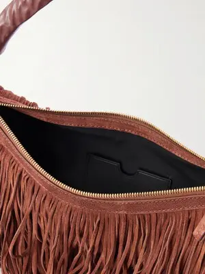 Balmain Ebene Fringed Shoulder Bag - Brown