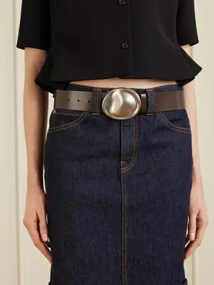 Khaite Keefe Leather Belt - Brown
