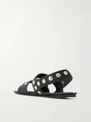 Khaite Boden Studded Leather Sandals - Black