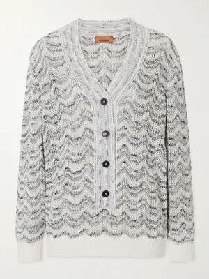 Missoni Striped Crochet-knit Sweater - White