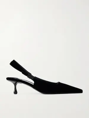 JIMMY CHOO Amel 50 Velvet Slingback Pumps