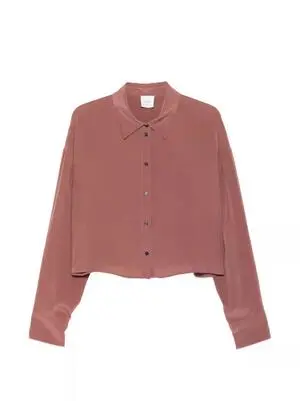 ALYSI Long-sleeve Cropped Shirt - Brown