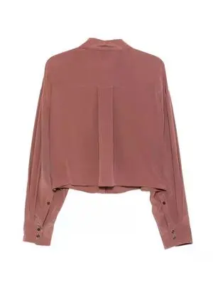 ALYSI Long-sleeve Cropped Shirt - Brown
