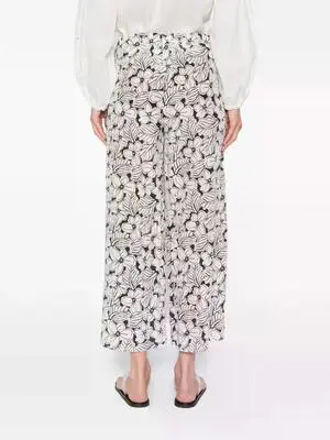 Max Mara Floral-pattern Trousers - White